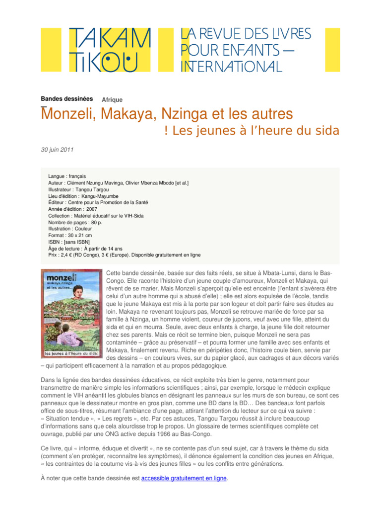 Monzeli Makaya Nzinga Et Les Autres | PDF