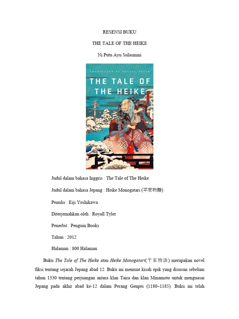 B4 The Tale of The Heike by Multiple Authors | PDF