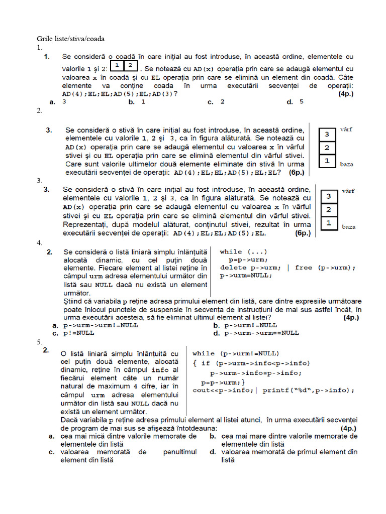 Grile Alocare Dinamica C++ | PDF