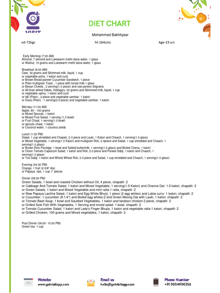 Diet Chart | PDF