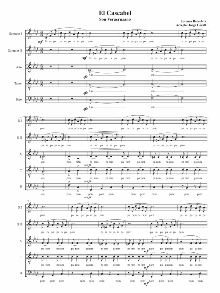 El Cascabel - Partitura - SATB | PDF