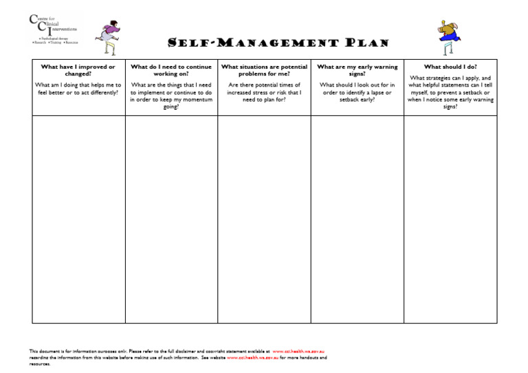 Self-Management Plan - With Review Focus | PDF