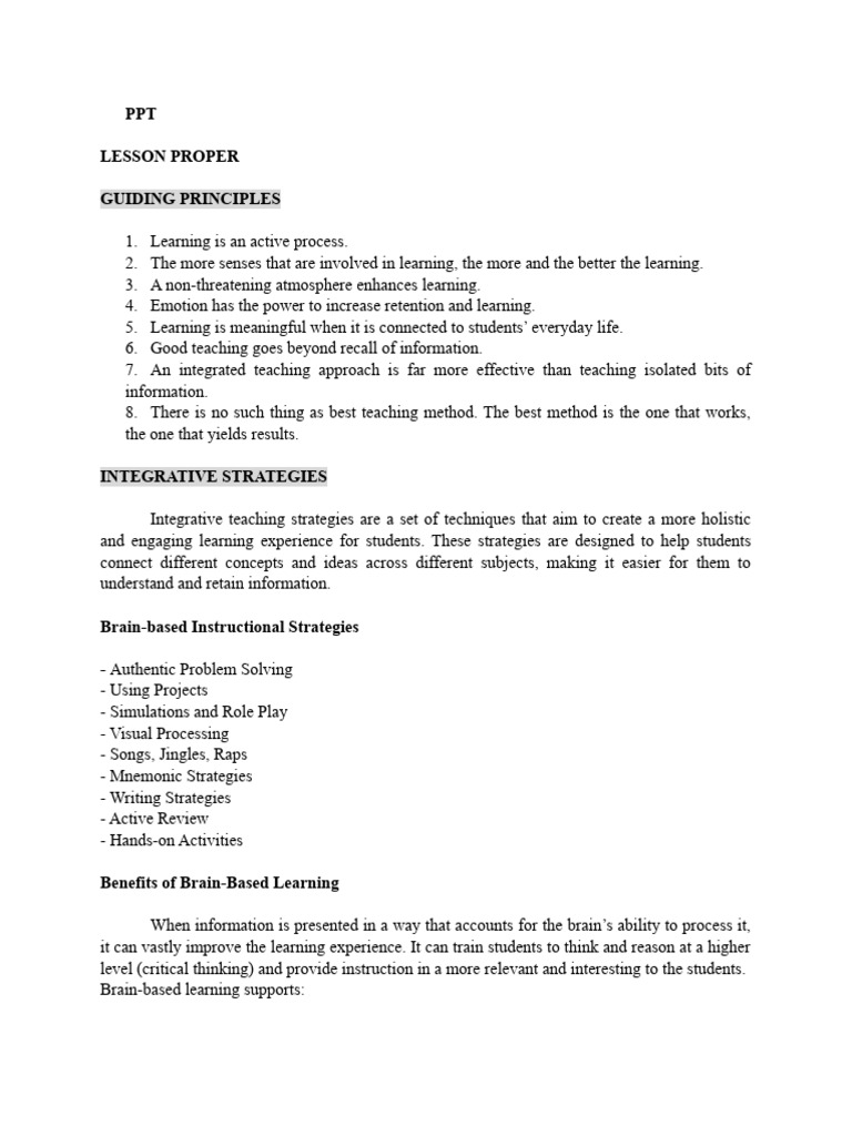 Lesson Proper | PDF | Learning | Methodology