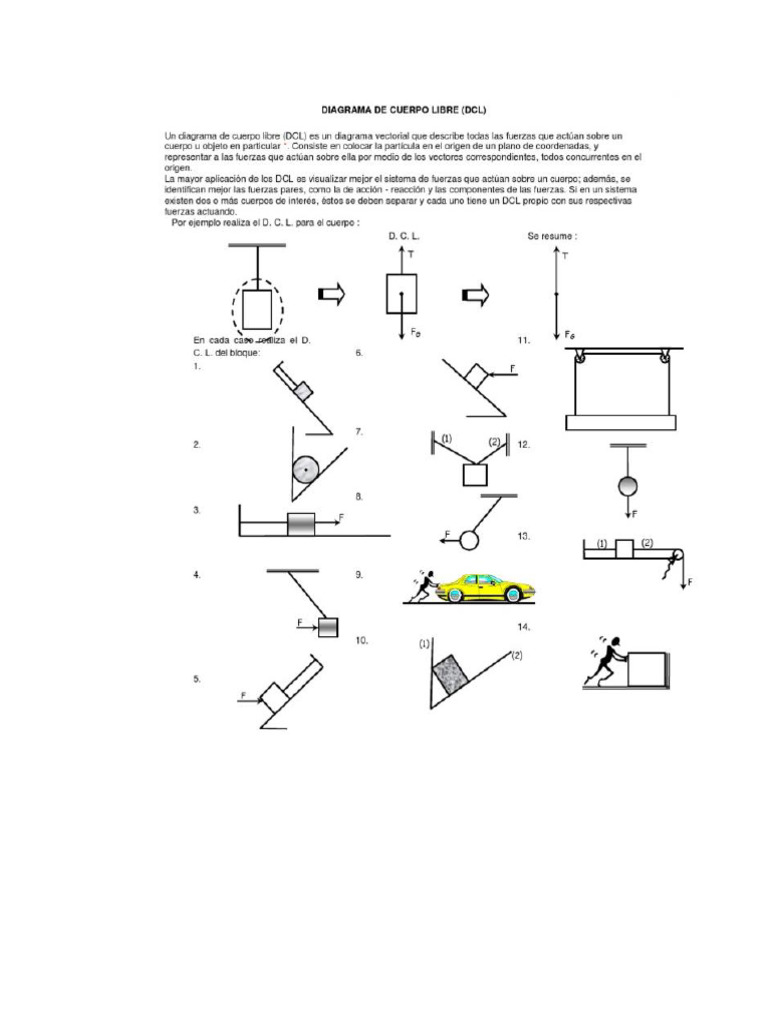 Problemas de Diagrama de Cuerpo Libre | PDF