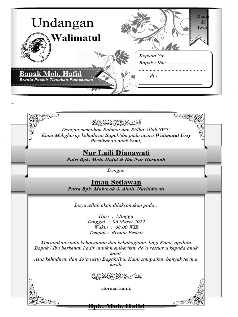 Undangan Walimatul Ursy Yang Bisa Di Edit Format Word Doc015 - by ...