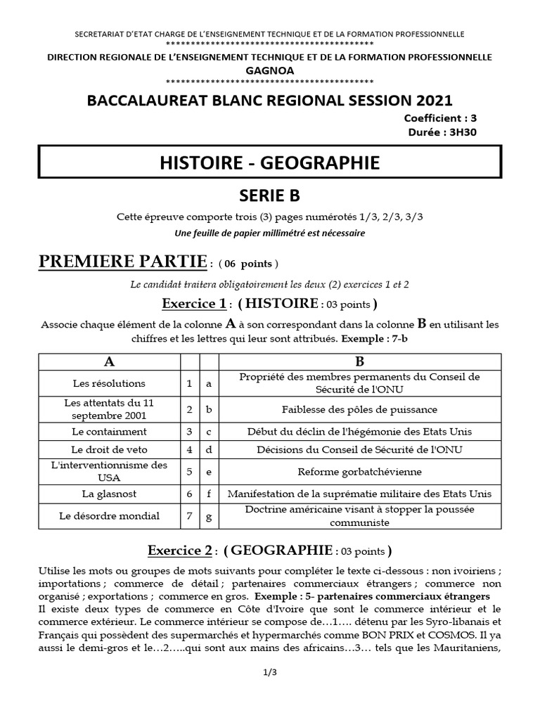 Hist-Geographie - B | PDF