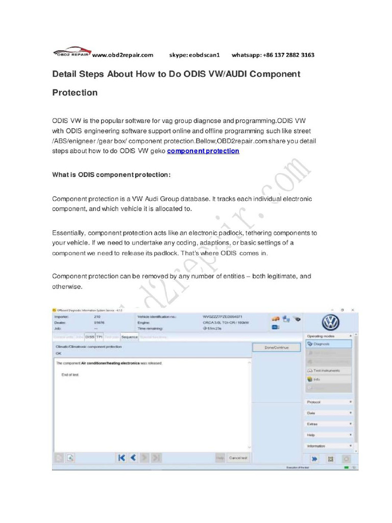 how-to-do-odis-vw-audi-component-protection | PDF