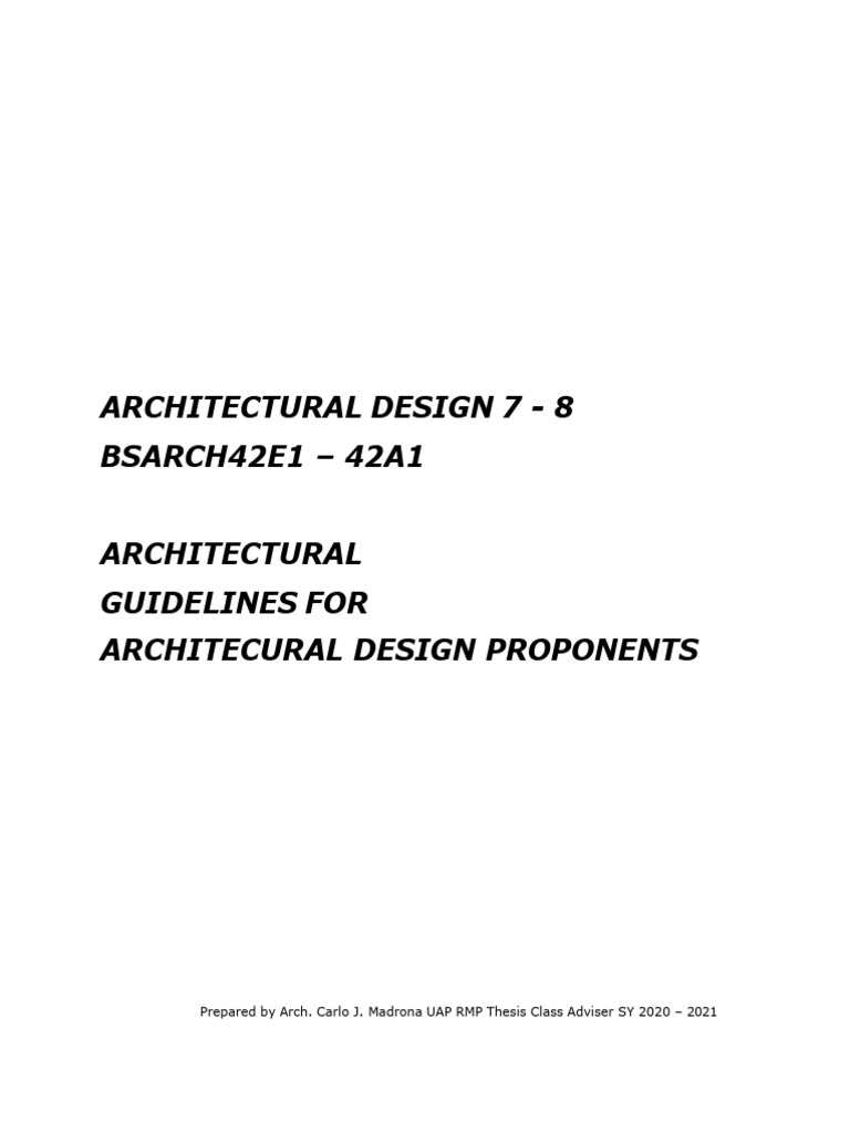 Architectural Design 8 Mock Thesis Guidelines Final | PDF