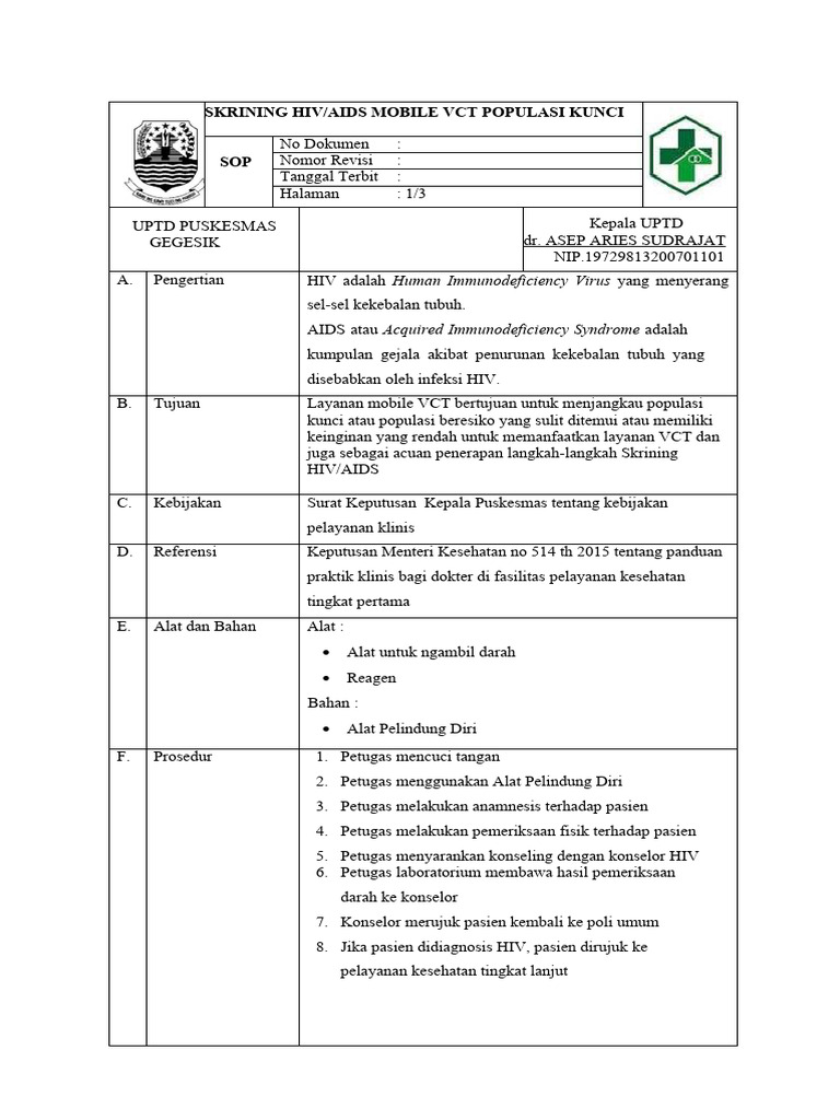 Skrining HIV/AIDS Mobile VCT Populasi Kunci | PDF | Sains & Matematika