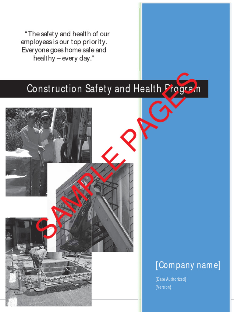 Construction Safety Health Plan Sample Secured | PDF | Occupational Safety And Health ...