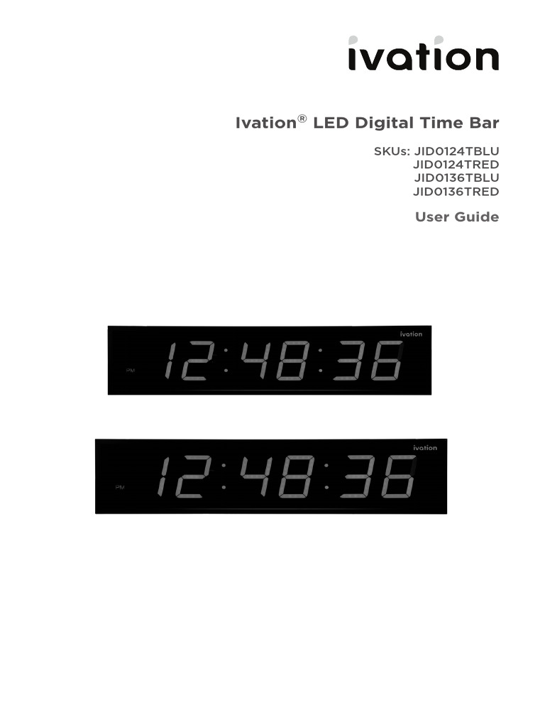 Ivation LED Digital Time Bar: User Guide | PDF
