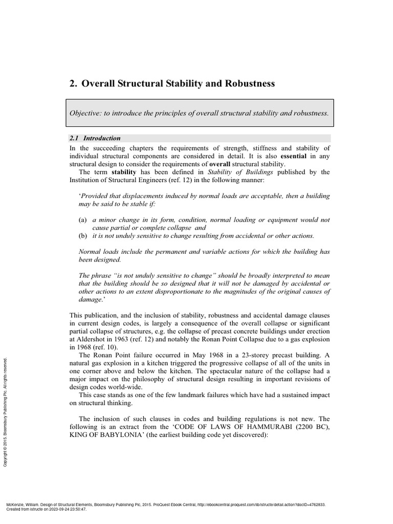 5-Design of Structural Elements - (2. Overall Structural Stability and Robustness) | PDF