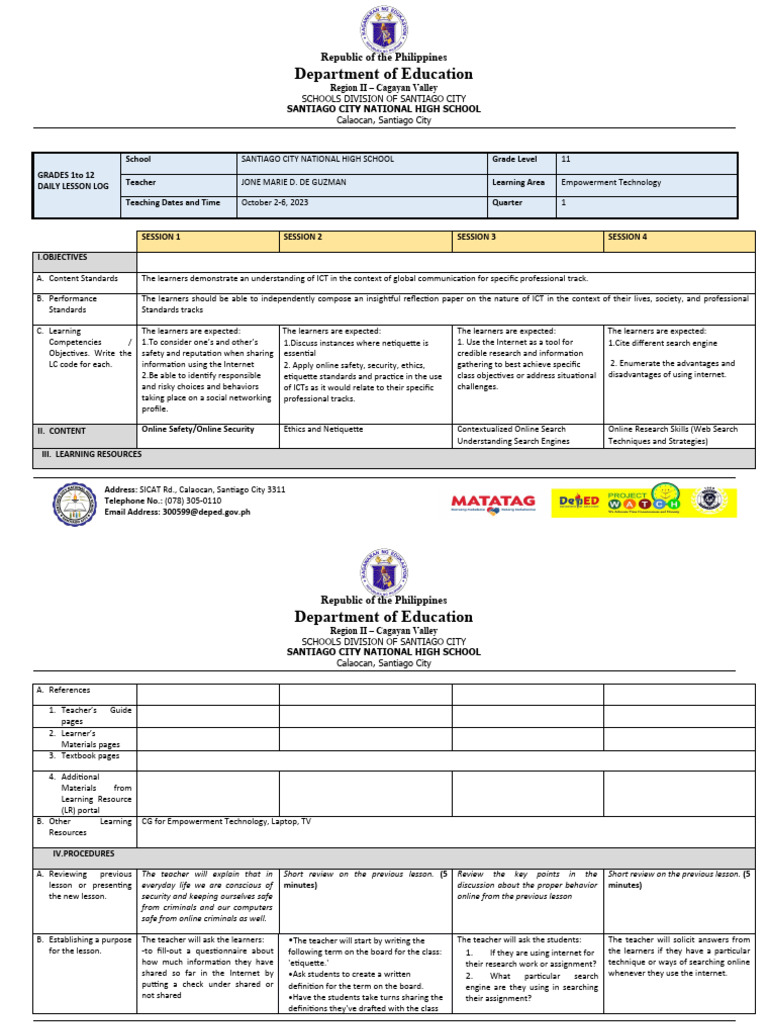 EmTech Week 3 DLL | PDF