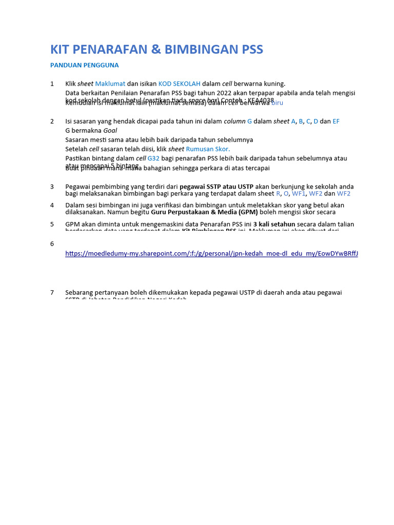 Kit Bimbingan PSS 2023 | PDF