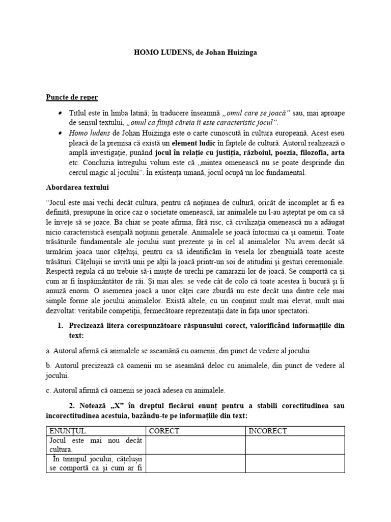 Homo Ludens de Johan Huizinga | PDF