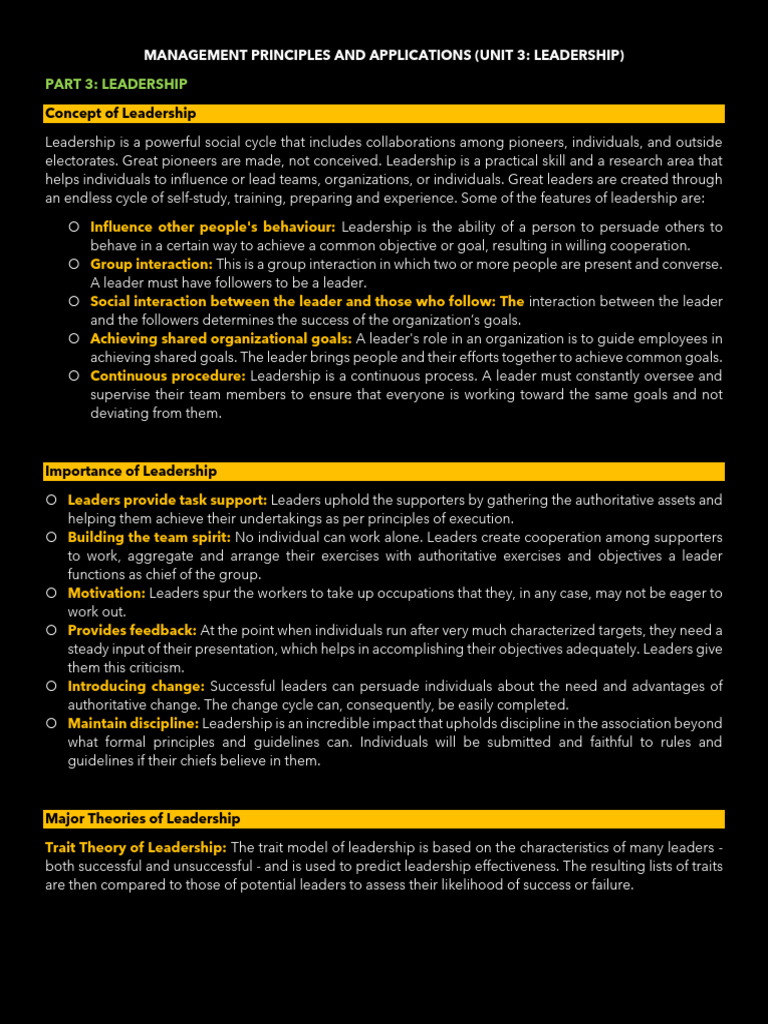 Unit 3 (Leadership) | PDF