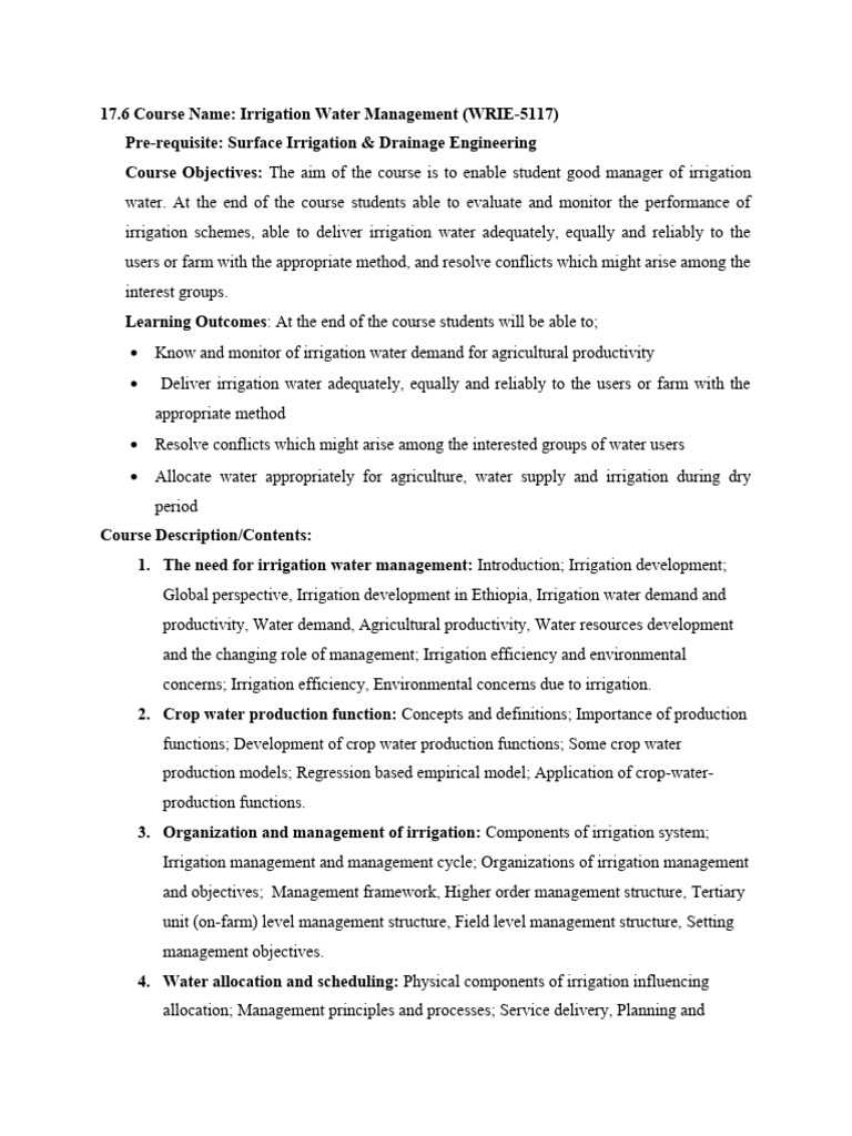 Irrigation Water Management | PDF