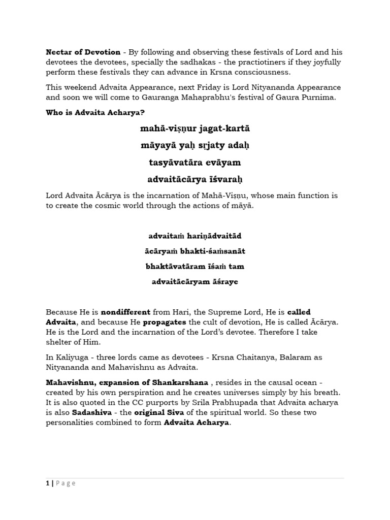 Understanding Sri Advaita Acharya | PDF | Religion & Spirituality