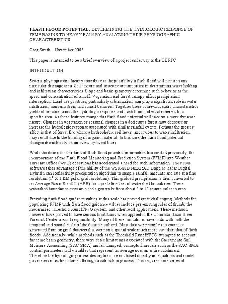 Flash Flood Potential Analysis in FFMP Basins | PDF | Flood | National ...