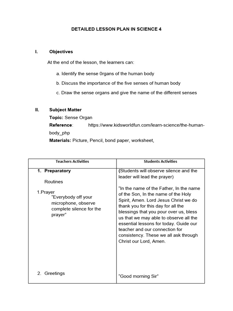 Grade 3 Detailed Lesson Plan | PDF