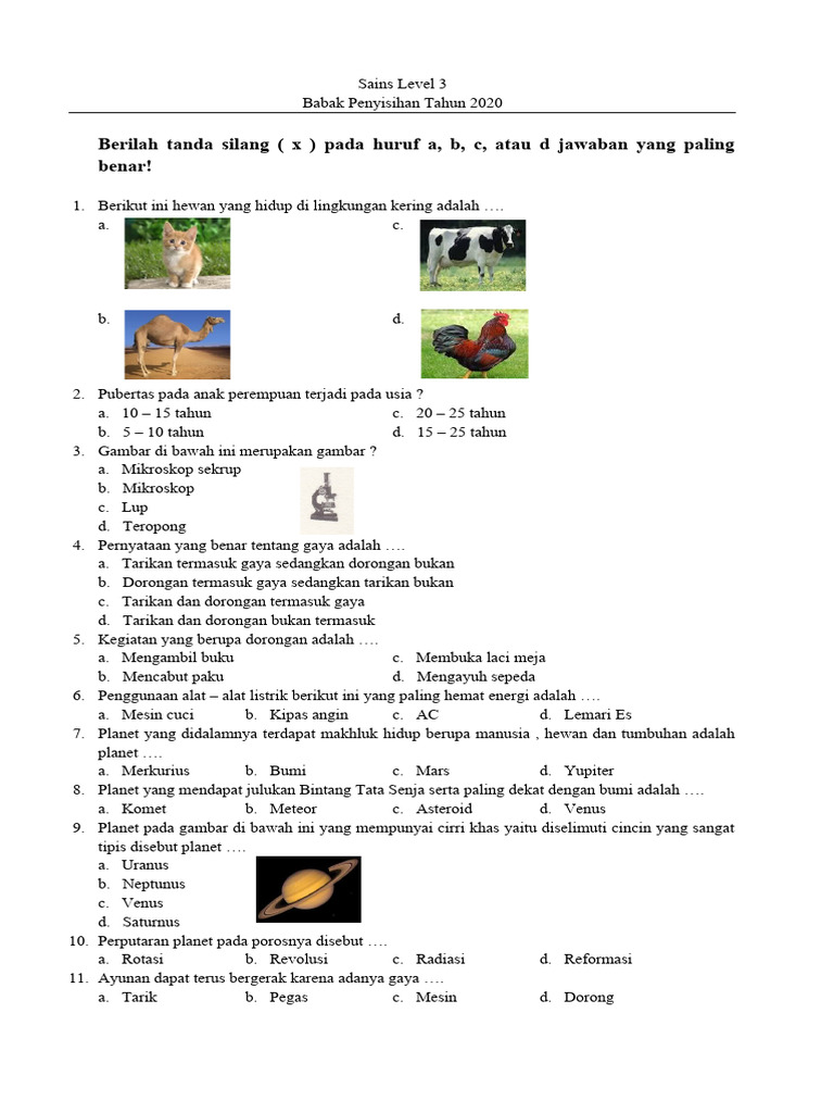 Sains Level 3 KMSI | PDF | Sains & Matematika