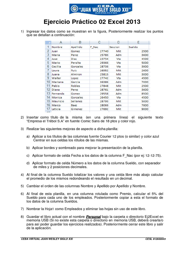 Ejpractico 2 Excel | PDF