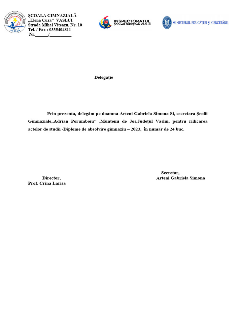 Delegatie - Aplicare Timbru Sec | PDF