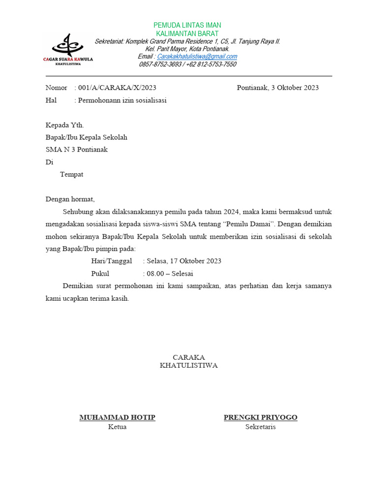 Surat Sosialisasi | PDF