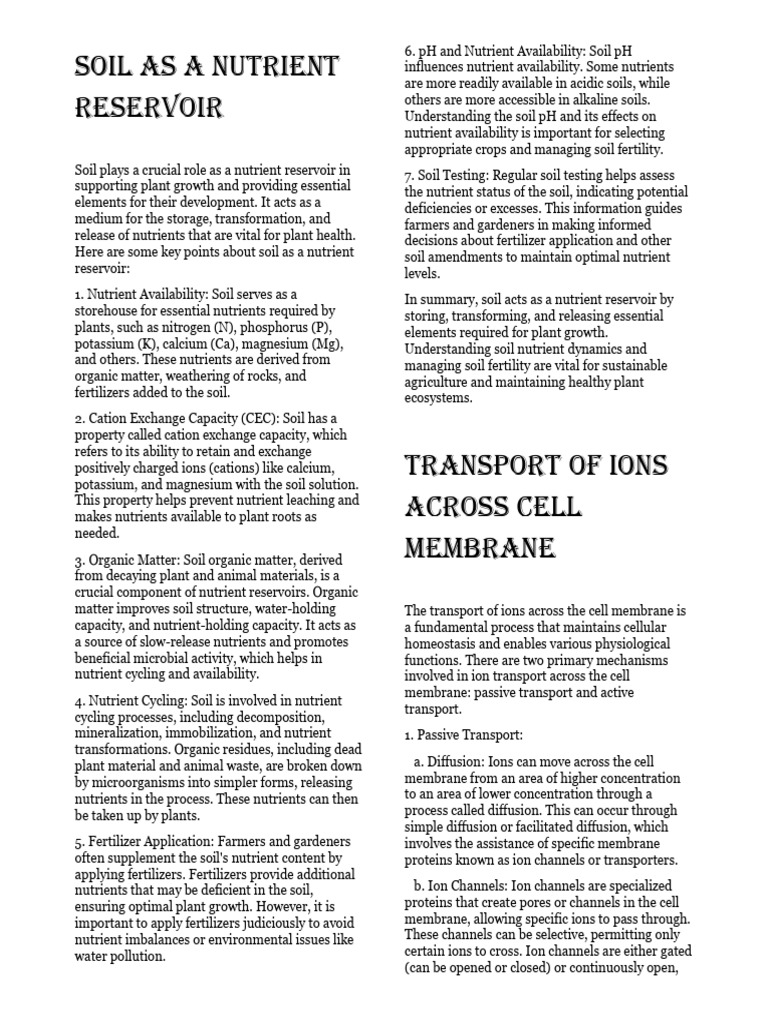 Nutrient Uptake | PDF