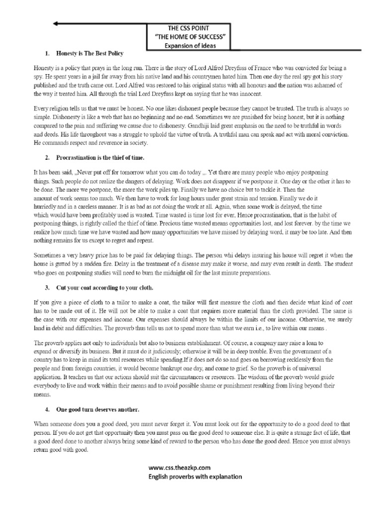 Expansion-Of-Ideas.pdf - English - Notes - Teachmint | PDF