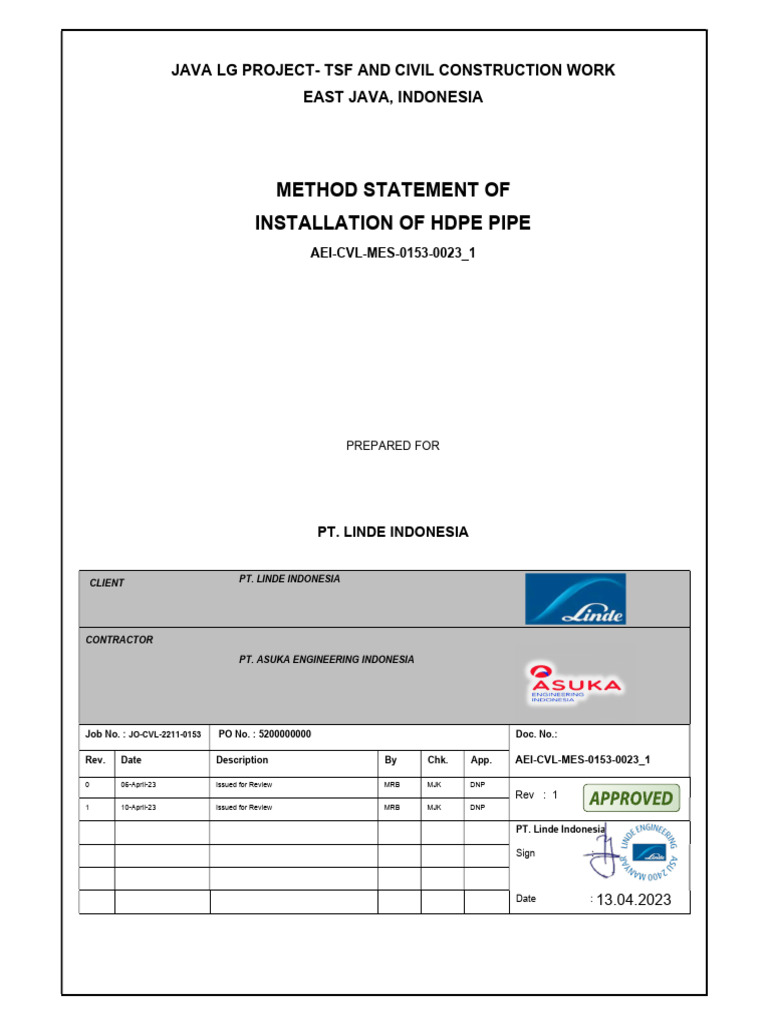 HDPE Pipe Installation Guide | PDF | Technology & Engineering