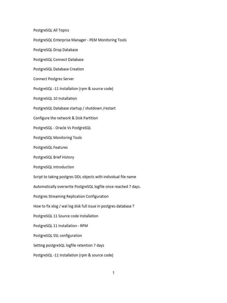 Postgres Topic | PDF | Postgre Sql | Database Index