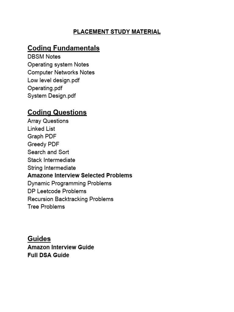 Placement Study Material | PDF