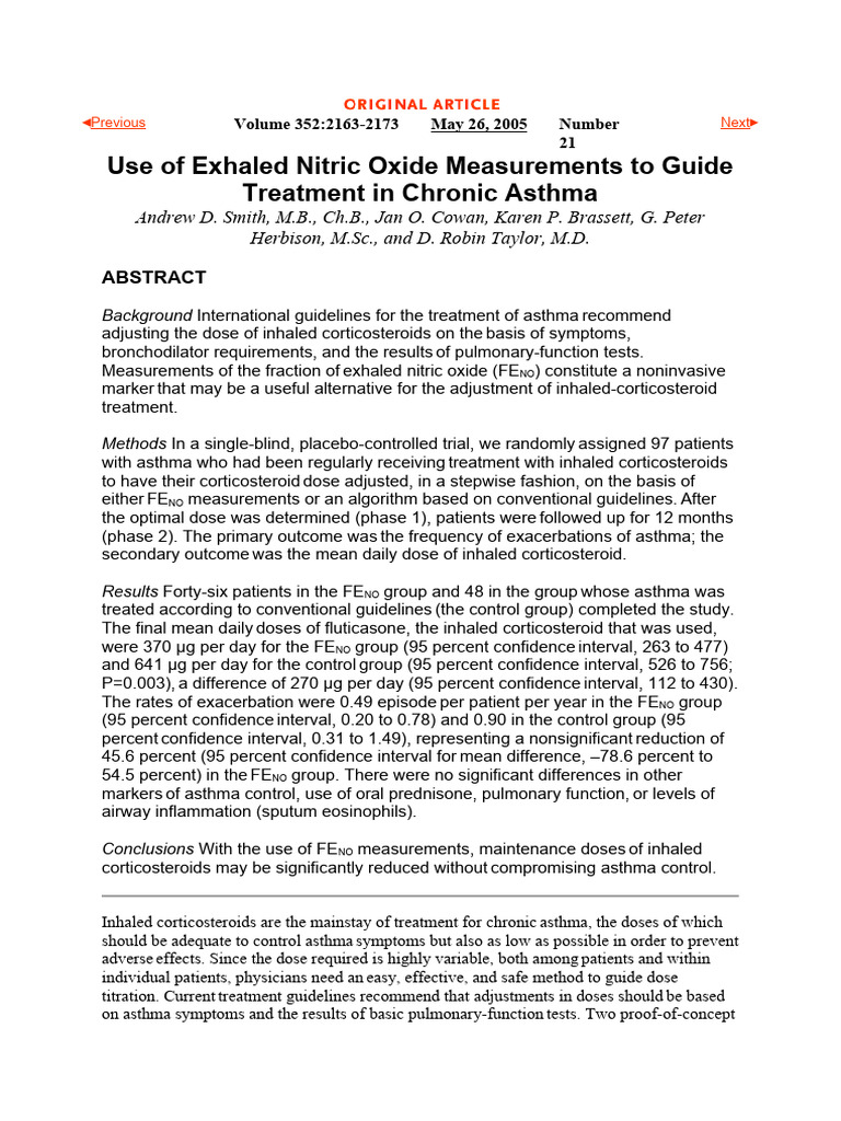 Phase 2 Use of Exhaled Nitric | PDF Phase 2 Use of Exhaled Nitric | PDF