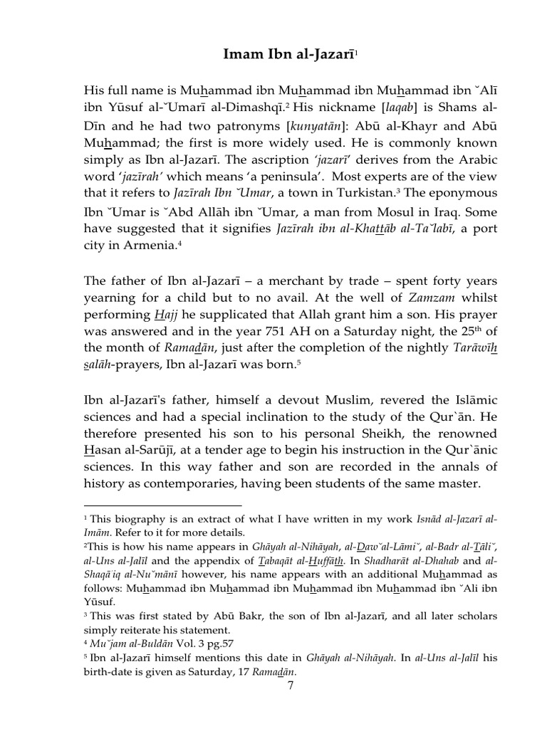 Jazariyah Sharh Eng..Gaibie Bio Al Jazari (1) | PDF | Muhammad ...