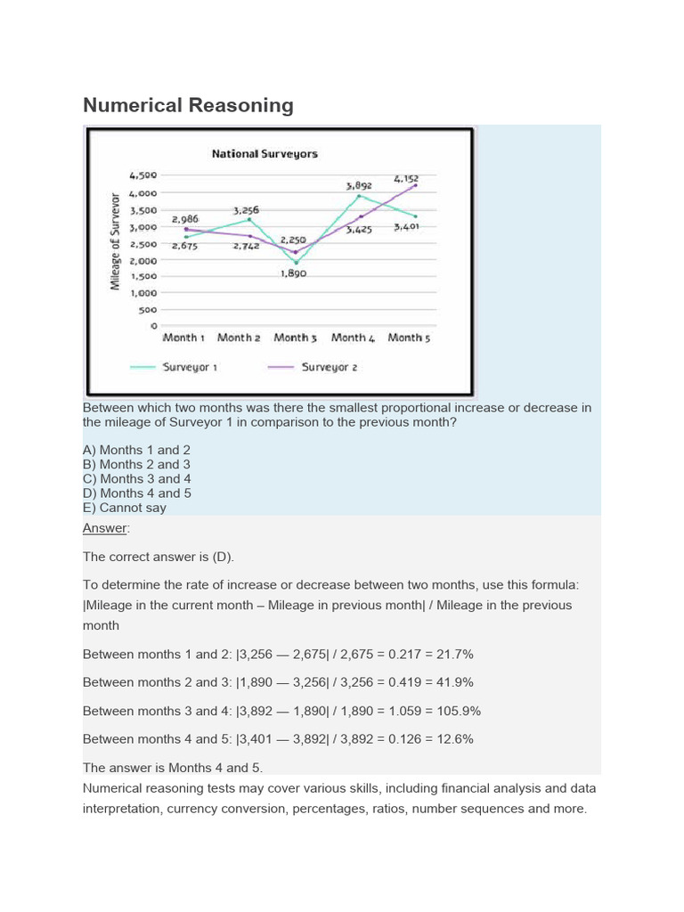 Numerical Reasoning | PDF