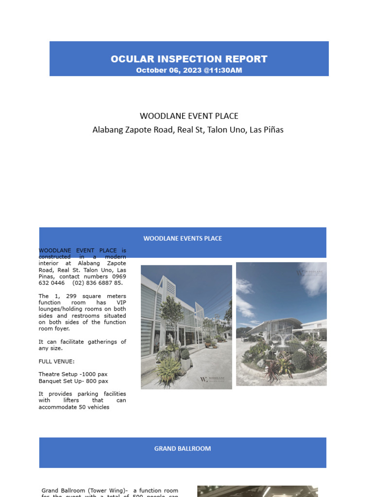 Ocular - Woodlane Events Place | PDF