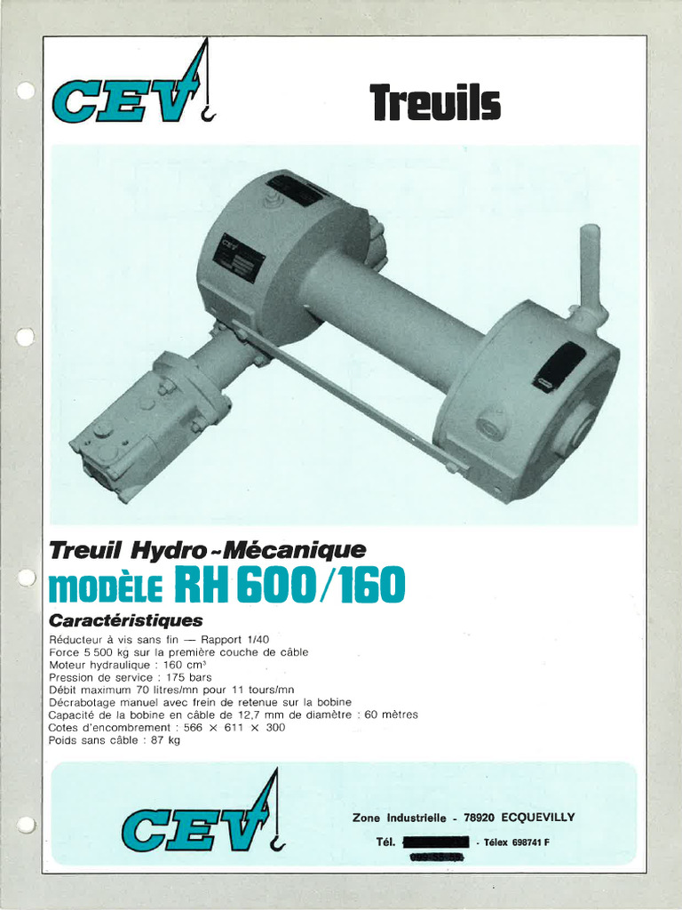 Fiche Treuil CEV RH600-161 | PDF