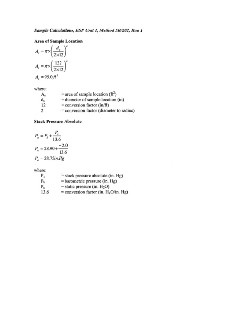 Sample Calculations | PDF