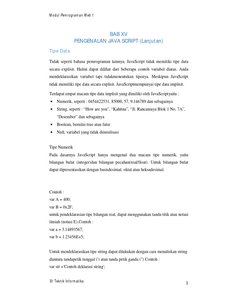 Modul 15 Javascript (Lanjutan) | PDF | Komputer