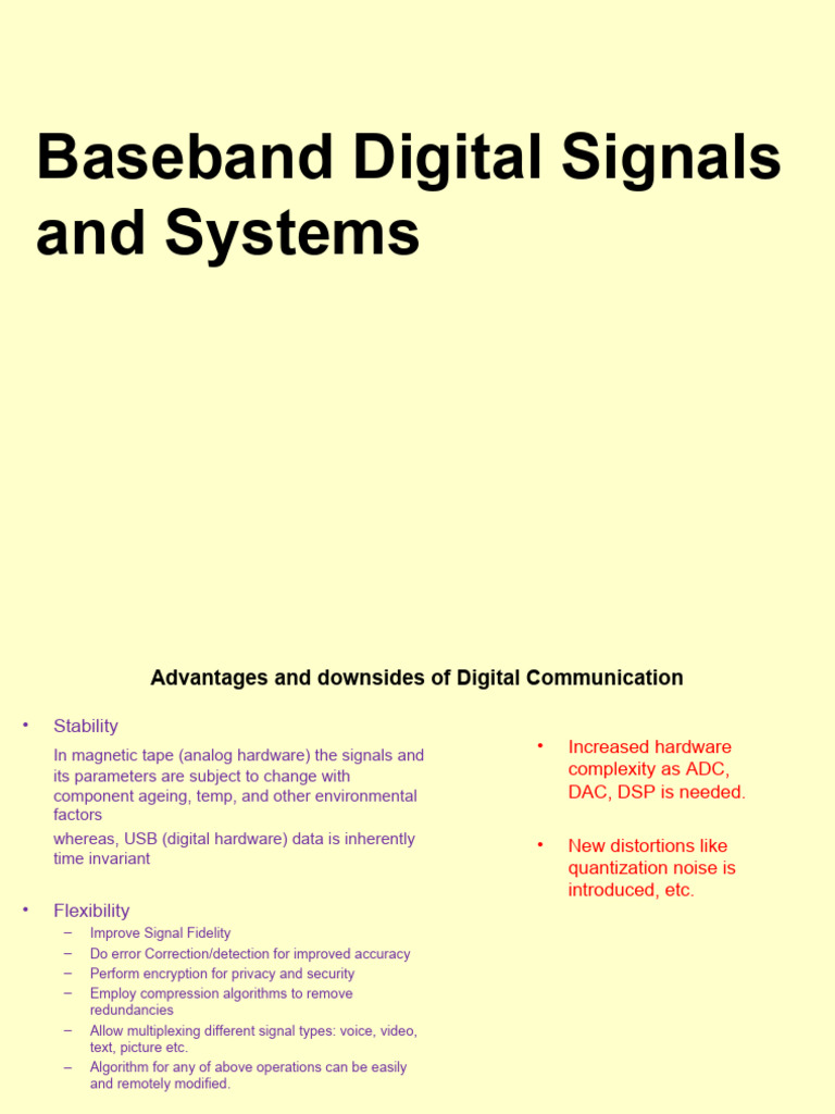 DC Lecture Slides 2 - Baseband Digital Transmission | PDF