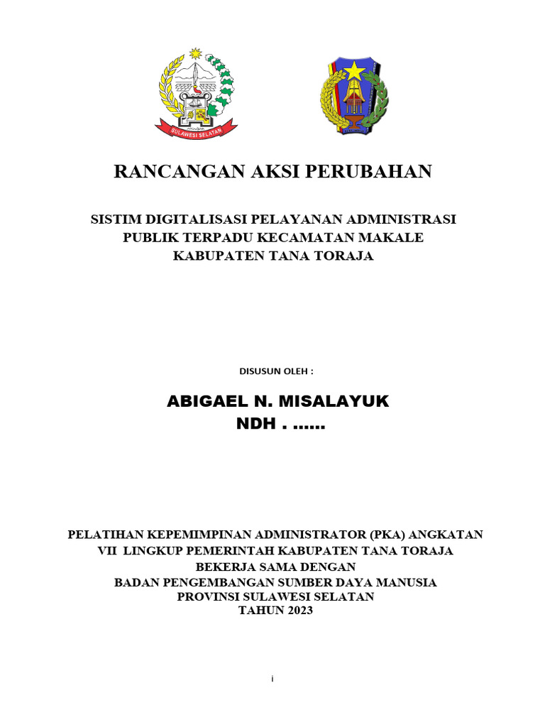 Rancangan Aksi Perubahan Pdf