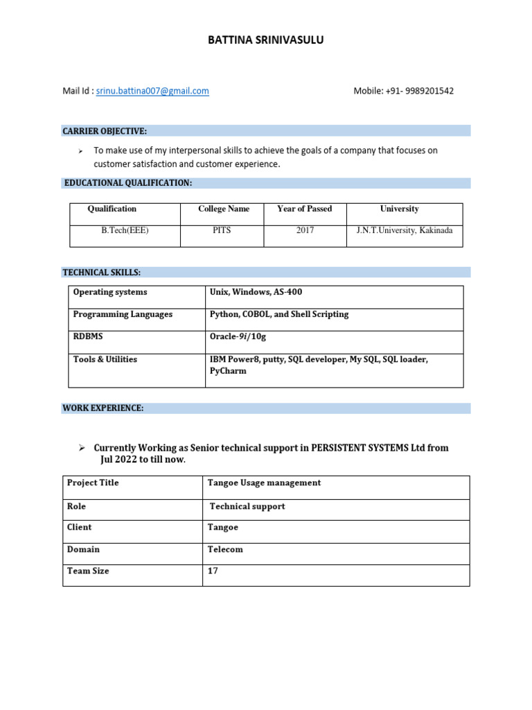 CV Srinivas | PDF | Sql | Databases