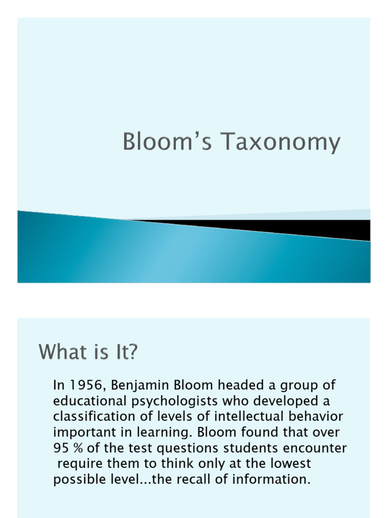 Bloom S Taxonomy | PDF