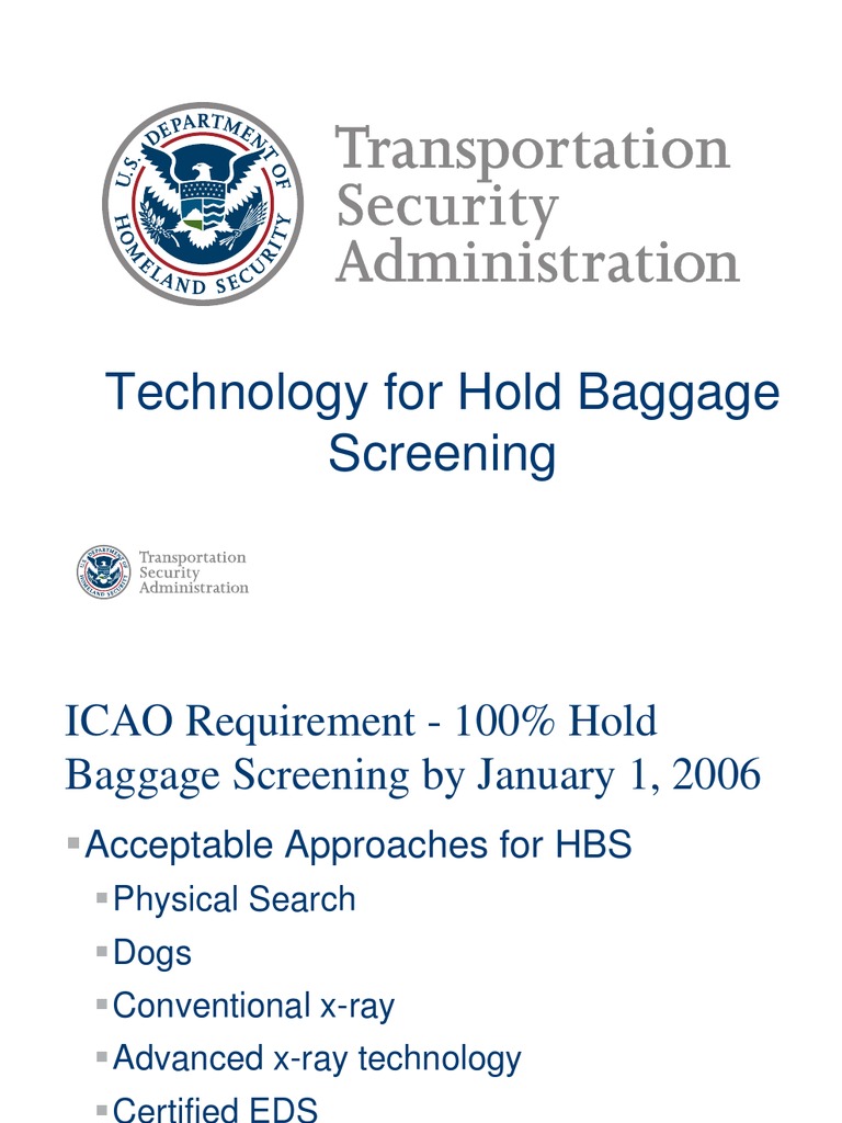 Technology For Hold Baggage Screening | PDF | Ct Scan | X Ray
