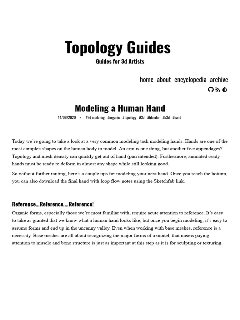 Hand Topology Modeling Guide | PDF