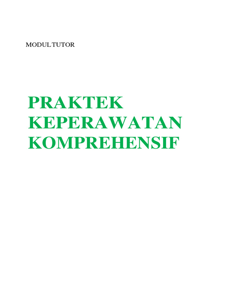 Modul Paktek Keperawatan Komprehensif 2022 | PDF