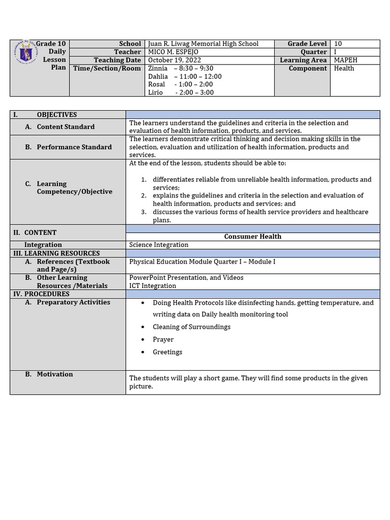 Consumer Health 10 | PDF
