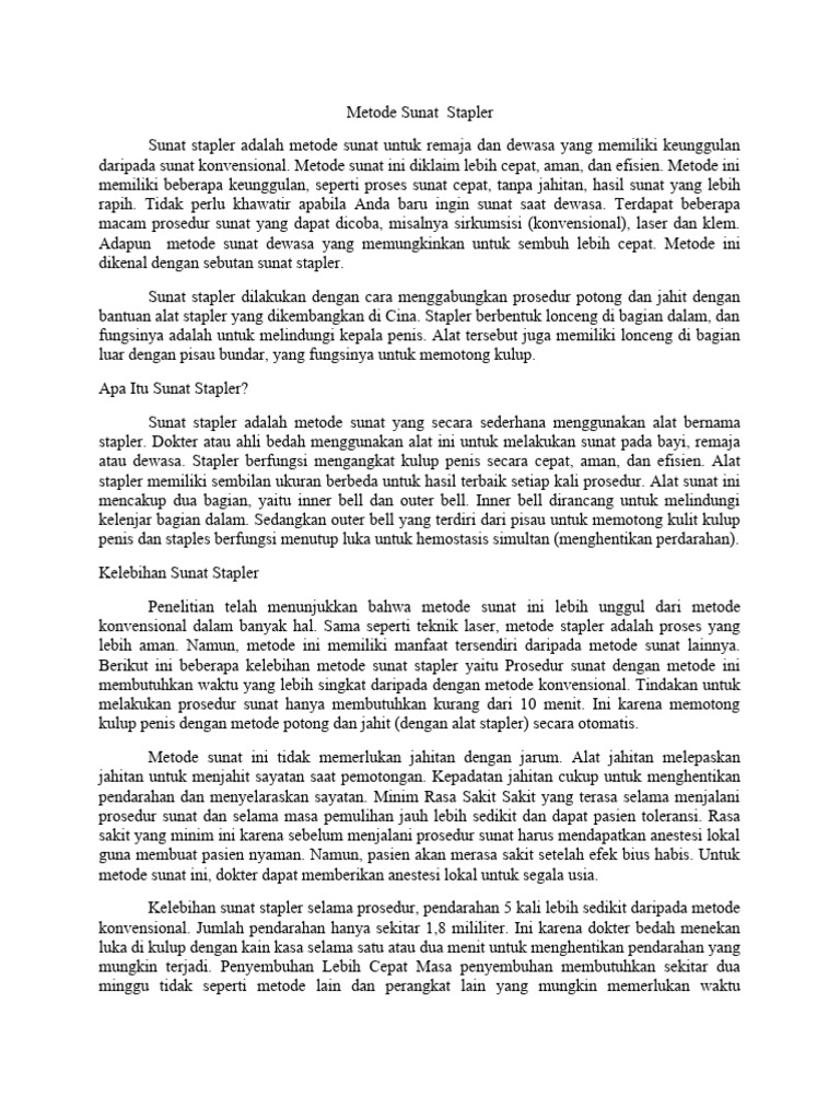 Metode Sunat Stapler | PDF