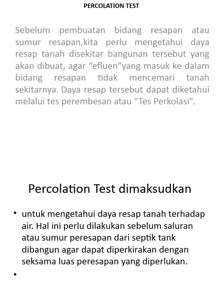 Power Point Percolation Test | PDF
